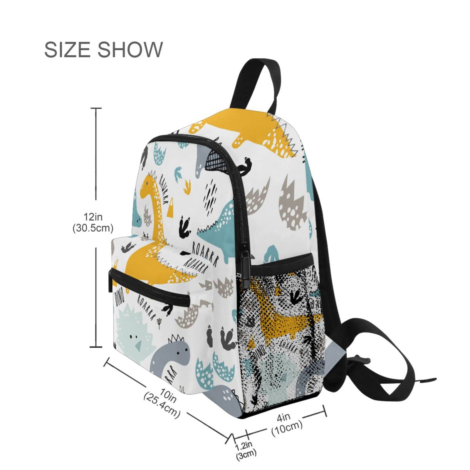 DXTKWL Cartoon Dinosaur Dino Toddler Backpack for Boys Girls, Kids Backpack Small Mini Backpack with Chest Strap, 10x4x12 in