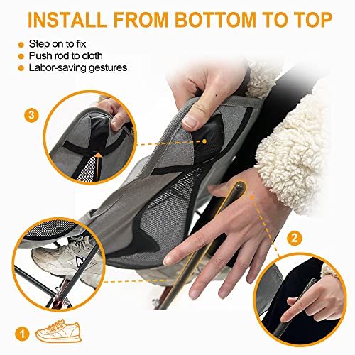 SHALLWE Ultralight High Back Folding Camping Chair, Upgraded All Aluminum Structure, Built-in Pillow, Side Pocket & Carry Bag, Compact & Heavy Duty for Outdoor Backpacking(Pitch-Dark)