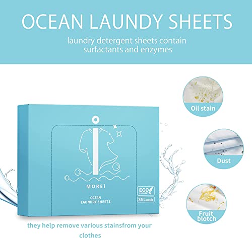 Portable Laundry Detergent Sheets - no Scent,heavier piece 35 count, Quick Disolve, Ecoigy,Eco-friendly, Zero Waste, Plastic Free, Liquid free, Powder free, Easier than Pods, Packs or Pacs, for Home Dorm Travel Camping & Hand Washing Clean No Waste Fresh