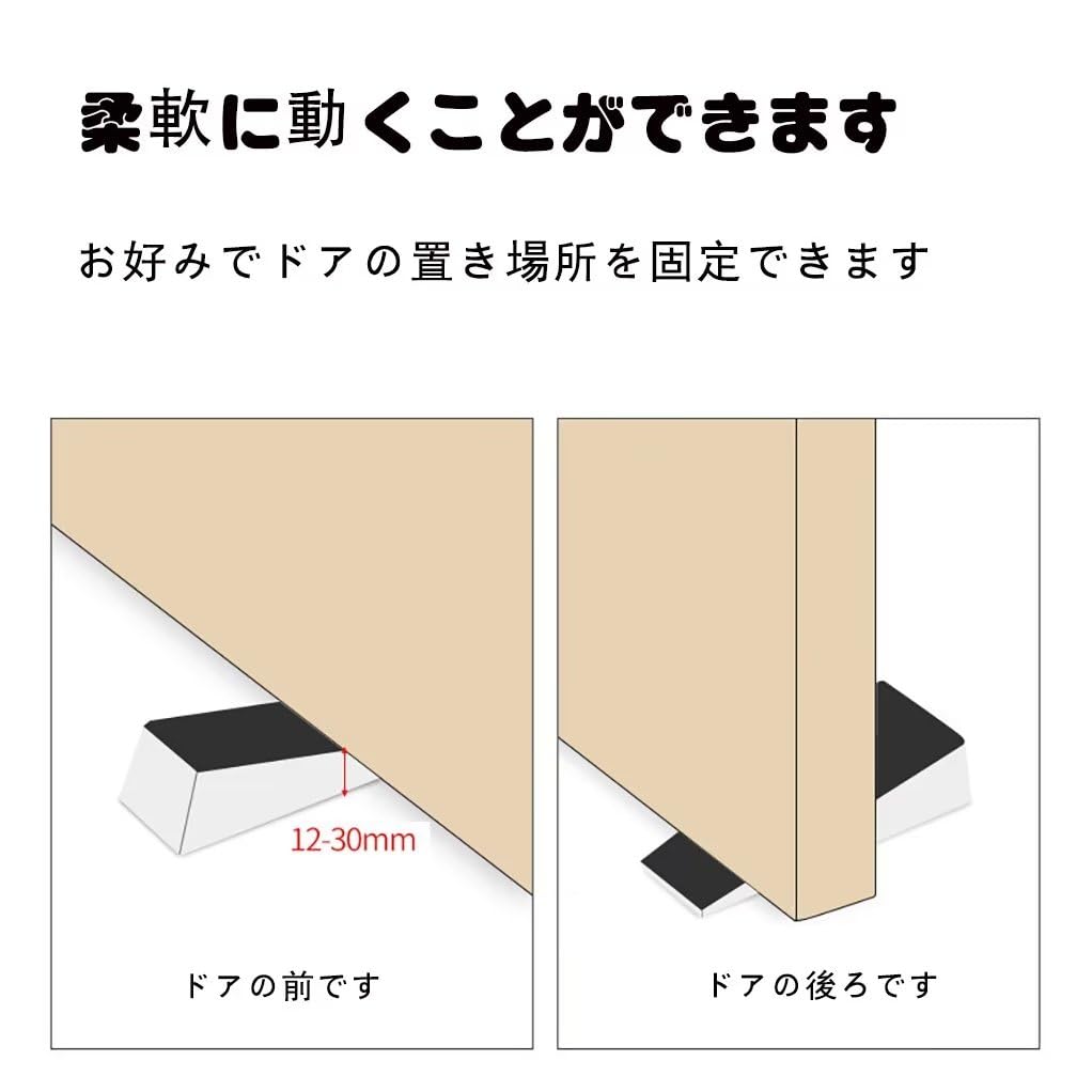 Door Stoppers for Floor Rubber Door Stop Wedge,Floor Sturdy Stackable Door Stop,Door Gaps and Prevent The Lock-Outs for Black