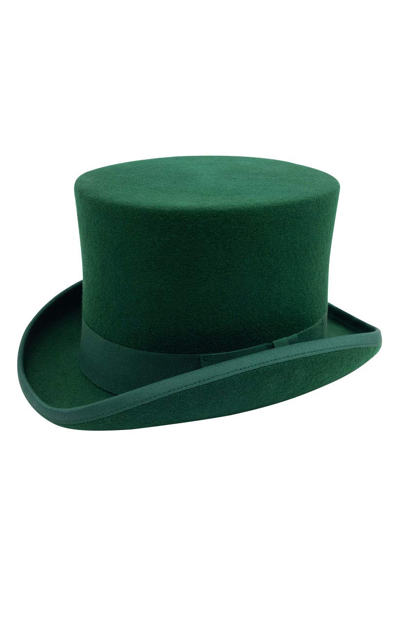 Dobell Mens Racing Green Top Hat 100% Wool Formal Partywear-2XL (63cm - 7 3/4)