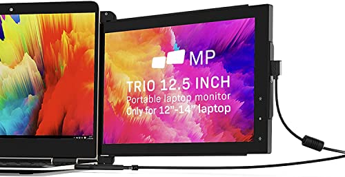 Portable Monitor for 13''-14'' Laptops - Mobile Pixels 12.5'' Trio Screen Extender,1080P Full HD IPS ,USB A/Type-C Plug and Play,Windows/Android/Mac Compatible (One Trio Monitor)