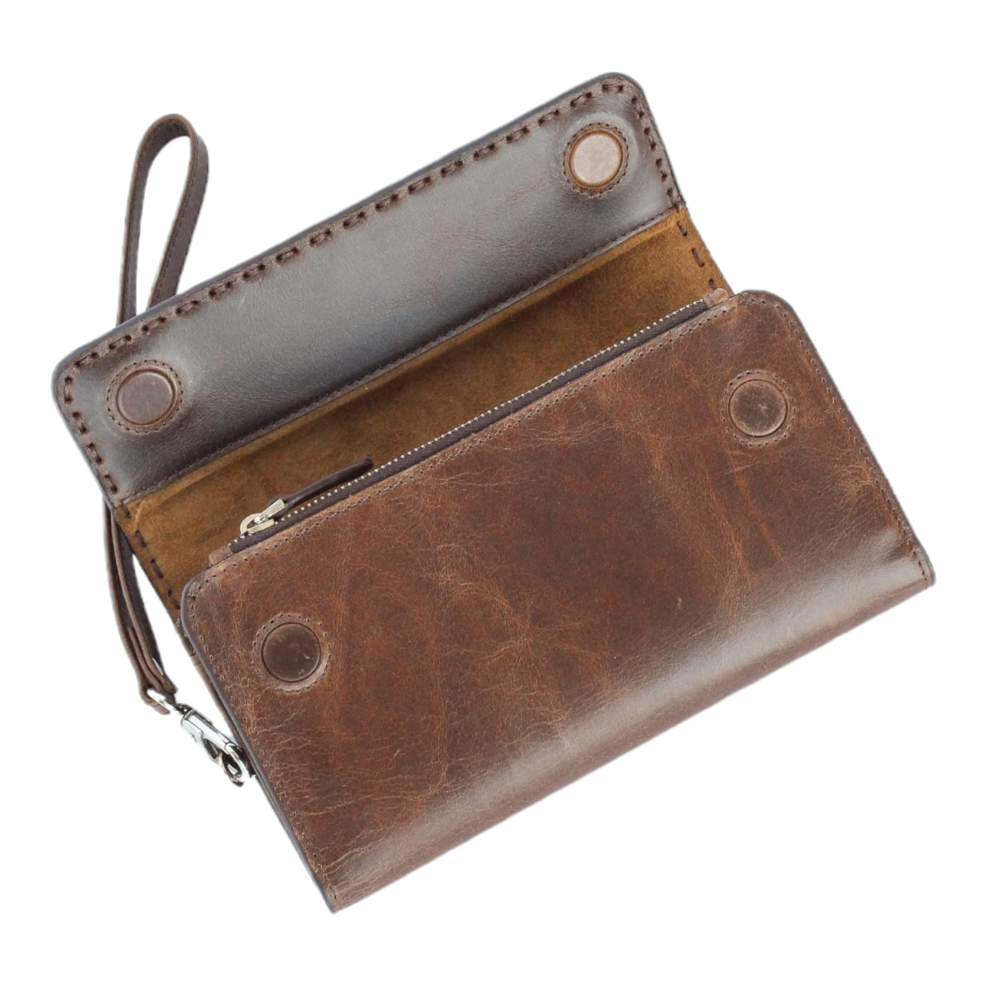 Genuine Leather Wallets for Women, Leather Wallet with Large Wristlet and Phone Holder, Women's Leather Wallet with Wristlet Strap