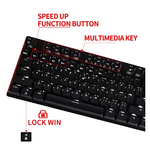 MARVOI Mechanical Keyboard Hot Swap Switch Mechanical Keyboard 104 Keys RU/US Waterproof Wired Gaming Keyboard (Size : Brown Switch, Color : RU-White)