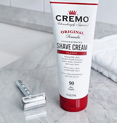 Cremo Barber Grade Original Shave Cream, Astonishingly Superior Ultra-Slick Shaving Cream Fights Nicks, Cuts and Razor Burn, 6 Fl Oz (2 Pack)