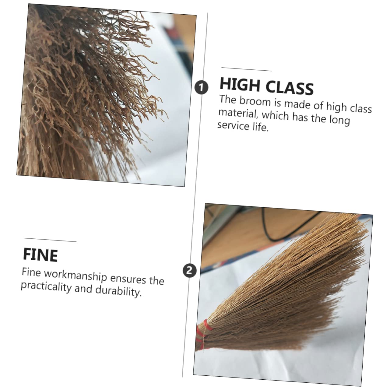 Ipetboom 1pc Hand-Knitted Small Broom Hand Whisk Sweeper for Hamster Hand Woven Broom Hamster Cage Cleaning Tool Desktop Cleaning Broom Pet Hair Cleaning Broom Dust Miscanthus Tassel Mini