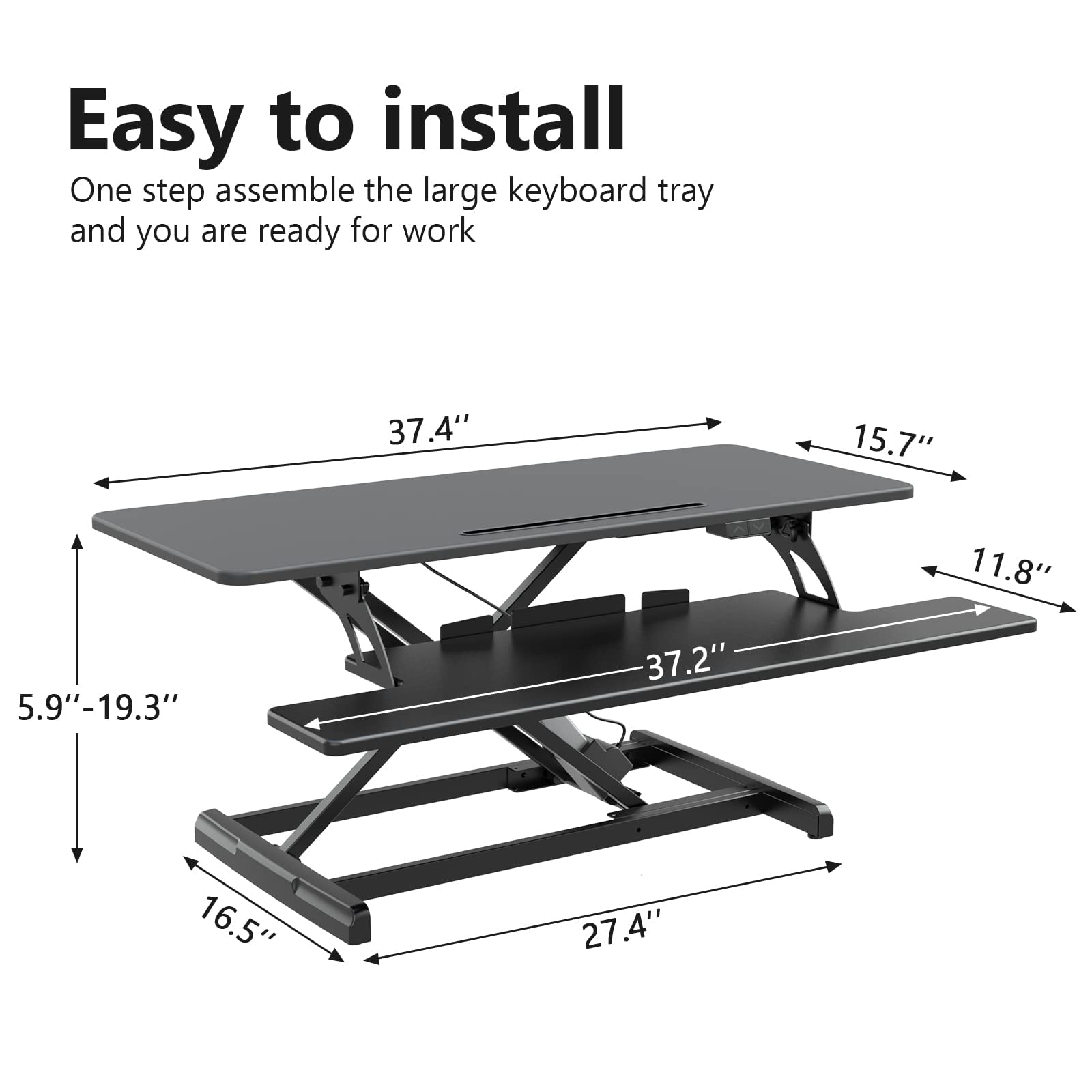 G-PACK PRO X38 Large Height Adjustable Electric Standing Desk Converter with Dual 11 Monitor Mount Arm Bundle - Quick Sit Stand Up Computer Workstation Riser -...