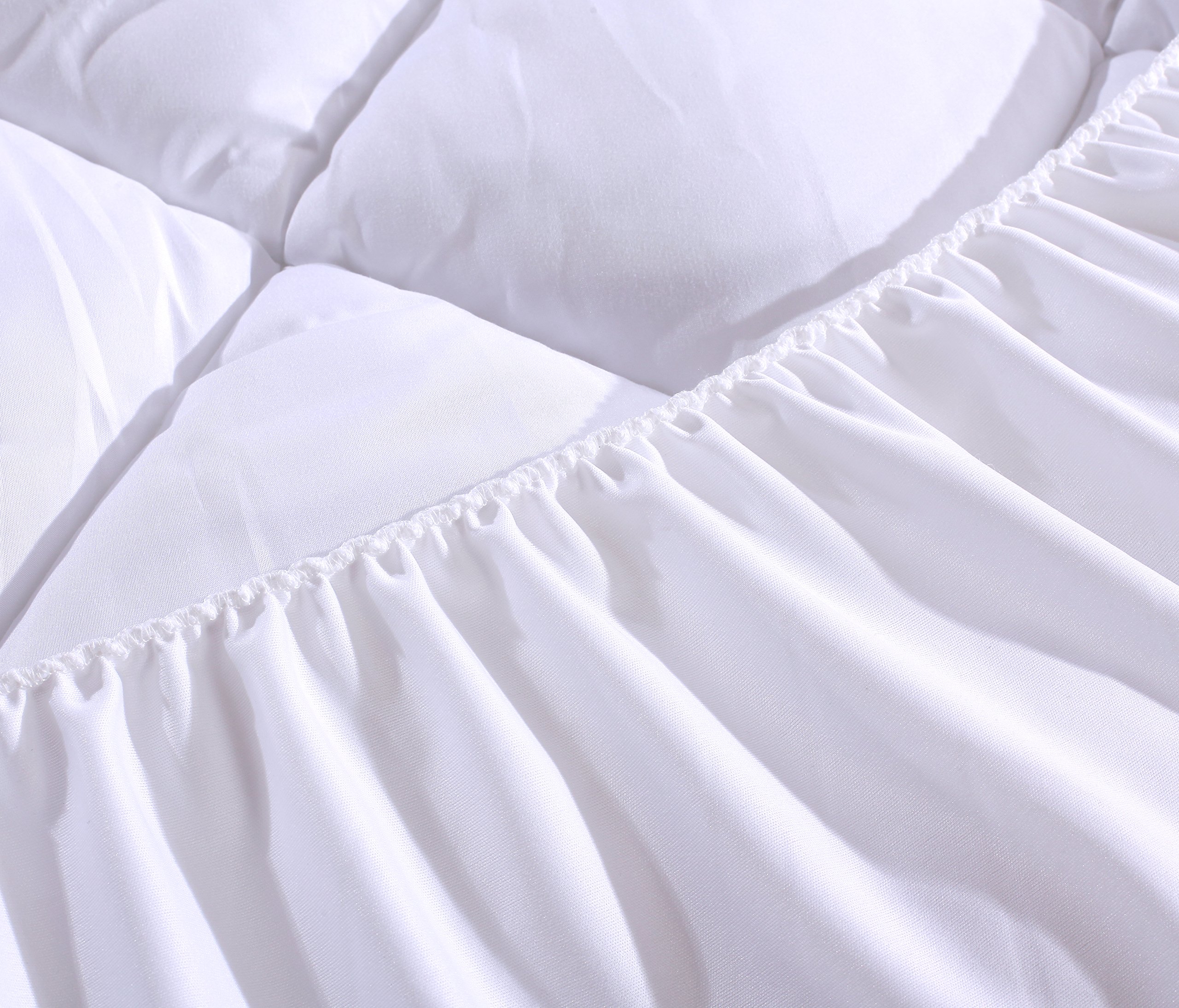 Premium Plus Mattress Pad, Breathable, Quilted Topper, Deep Pocket, Stretch to Fit, Microfiber, Extra Plush, RV Short King 72 by 75 inches, 18 inch Depth, 15 oz Fill per sq yd White