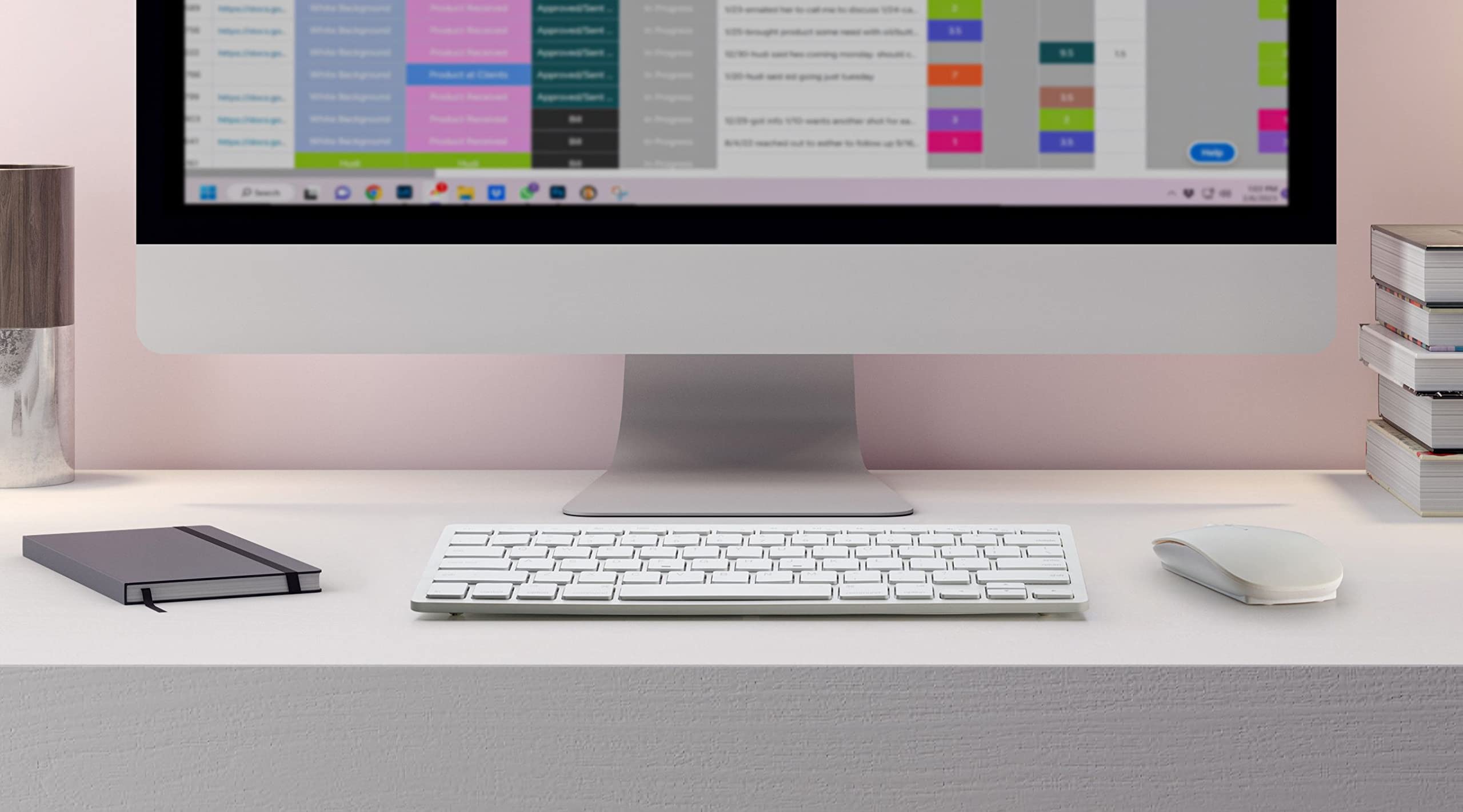 Mason West Slim Wireless Keyboard and Mouse Combo - White - for Desktop/Laptop/Windows/Mac, Simple Plug-and-Play USB Nano Receiver