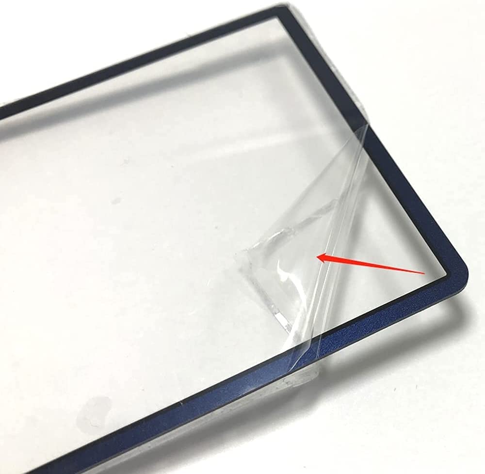 Glass Top Upper Screen Frame Lens Cover LCD Screen Protector with Adhesive for 3DS XL/New 3DS XL LLConsole(Red)