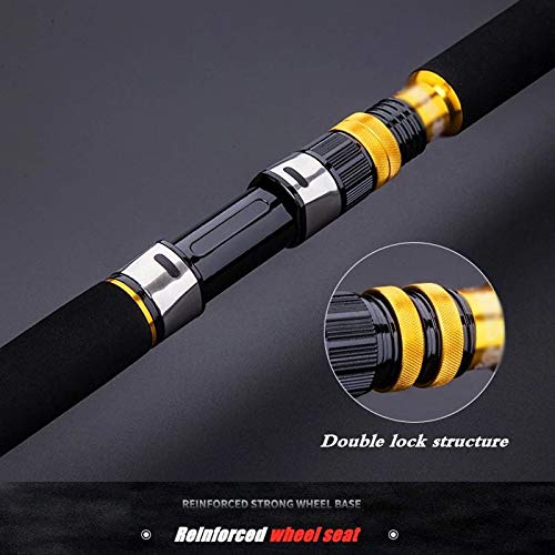 GGRBH Carbon tip Sea Boat Jigging Rod 1.8M 2.1M 2.4M 2.7M 2 Sections Carbon Fiber Saltwater Spinning Fishing Rod ( Size : 2.1-2.4m )