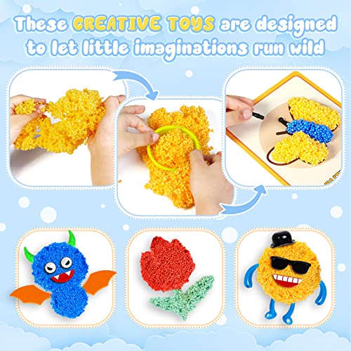 Modeling Clay Foam Beads Play Kit, 5 Blocks of Sensory Toys for Kids Fine Motor Skills Toys, Preschool Educational Learning Toy