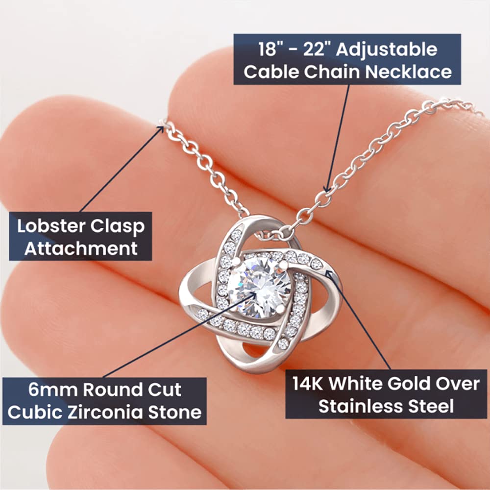 GLAVICY Dear Mama Poem Message Card with Love Knot Necklace Gift Set | Remembrance Gift for Mom Pregnancy Loss, Child Loss, Miscarriage | Give Her A Peace Gift