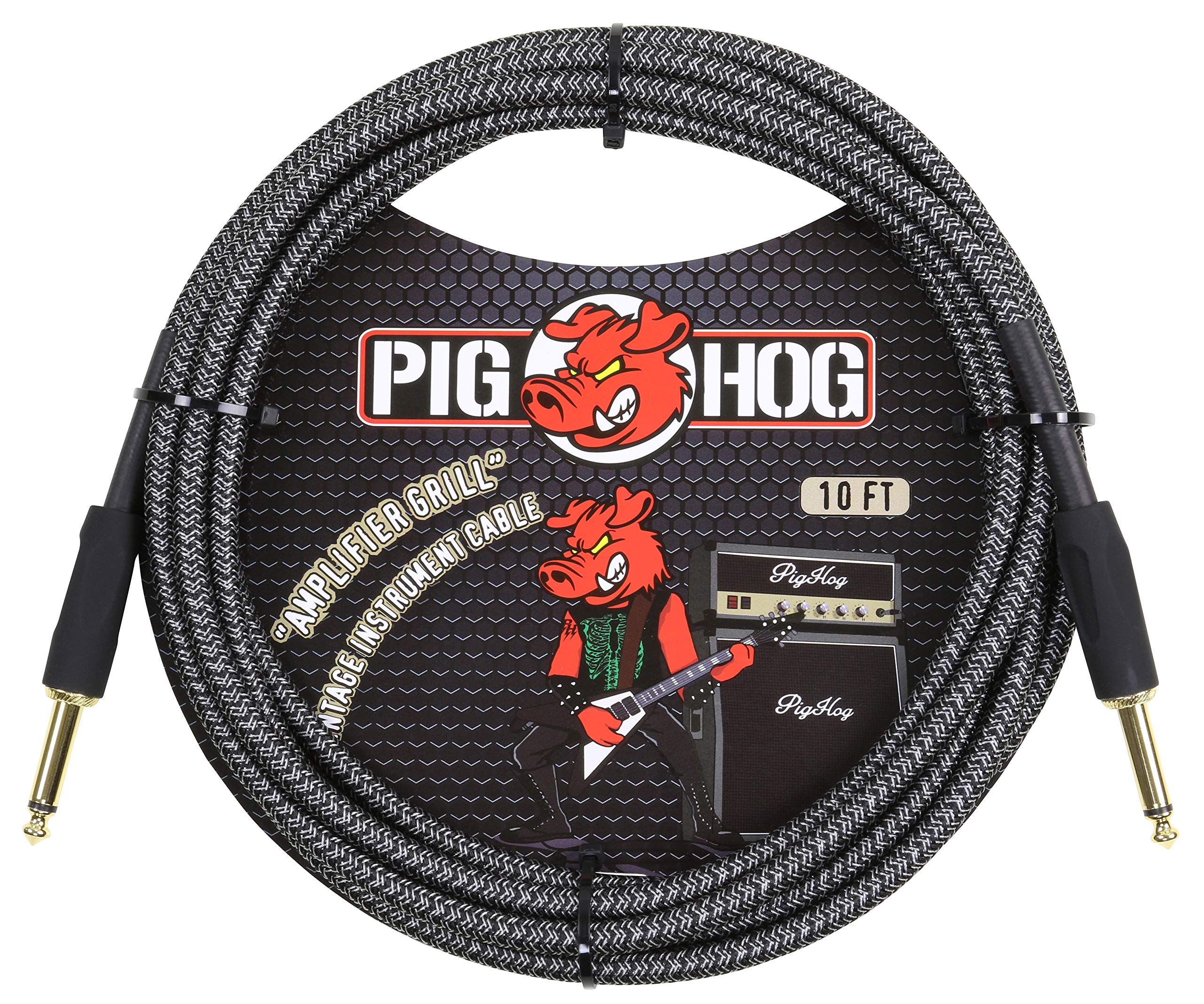 Pig Hog Vintage Serie Instrumentenkabel, Amplifier Grill, 3m/10ft, 6.35 (1/4ā) auf 6.35 (1/4ā), Hochwertige QualitƤt, Gewebt