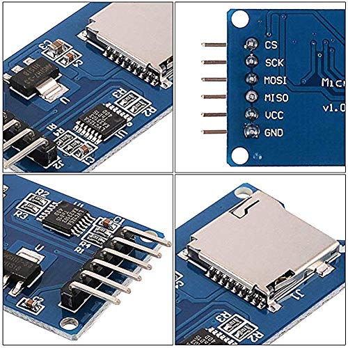 DAOKI 5Pcs Micro SD Storage Board Micro SD Card Module Micro SD Storage Expansion Board 6-pin with SPI Interface Micro SD TF Card Memory Shield Module SPI for Arduino Raspberry Pi with Dupont Wire