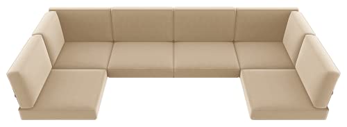 LayinSun Outdoor Furniture Replacement Cushions for 6 Seat Patio Rattan Wicker Sectional Conversation Sofa Set, 14-Piece Cushions Set