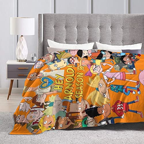ORPJXIO Blanket Hey Anime Arnold! Throw Flannel Blanket Bed Blanket for Couch Sofa Bedroom Home Decor 50"x40"