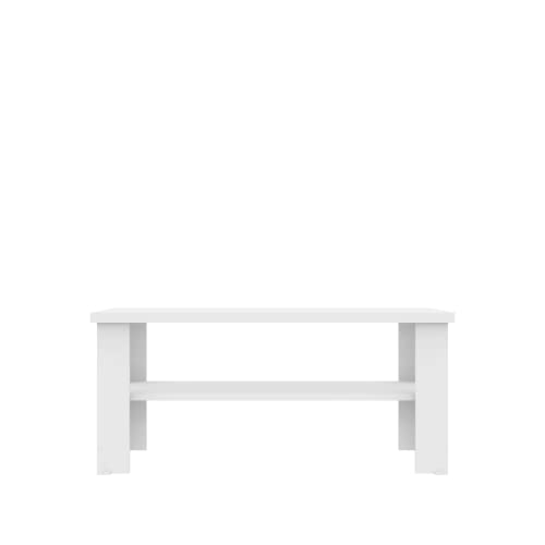 Modern Classic Rectangular Coffee Table for Living Room, Dining Room with Color Combination (White)