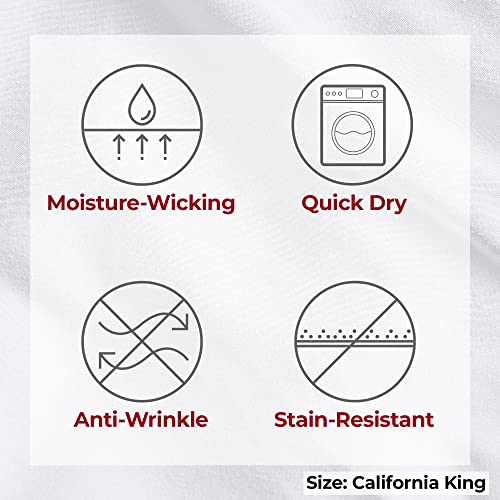 Mellanni California King Sheet Set - 4 Piece Iconic Collection Bedding Sheets & Pillowcases - Extra Soft, Cooling Bed Sheets - Deep Pocket up to 16" - Wrinkle, Fade, Stain Resistant (Cal King, White)