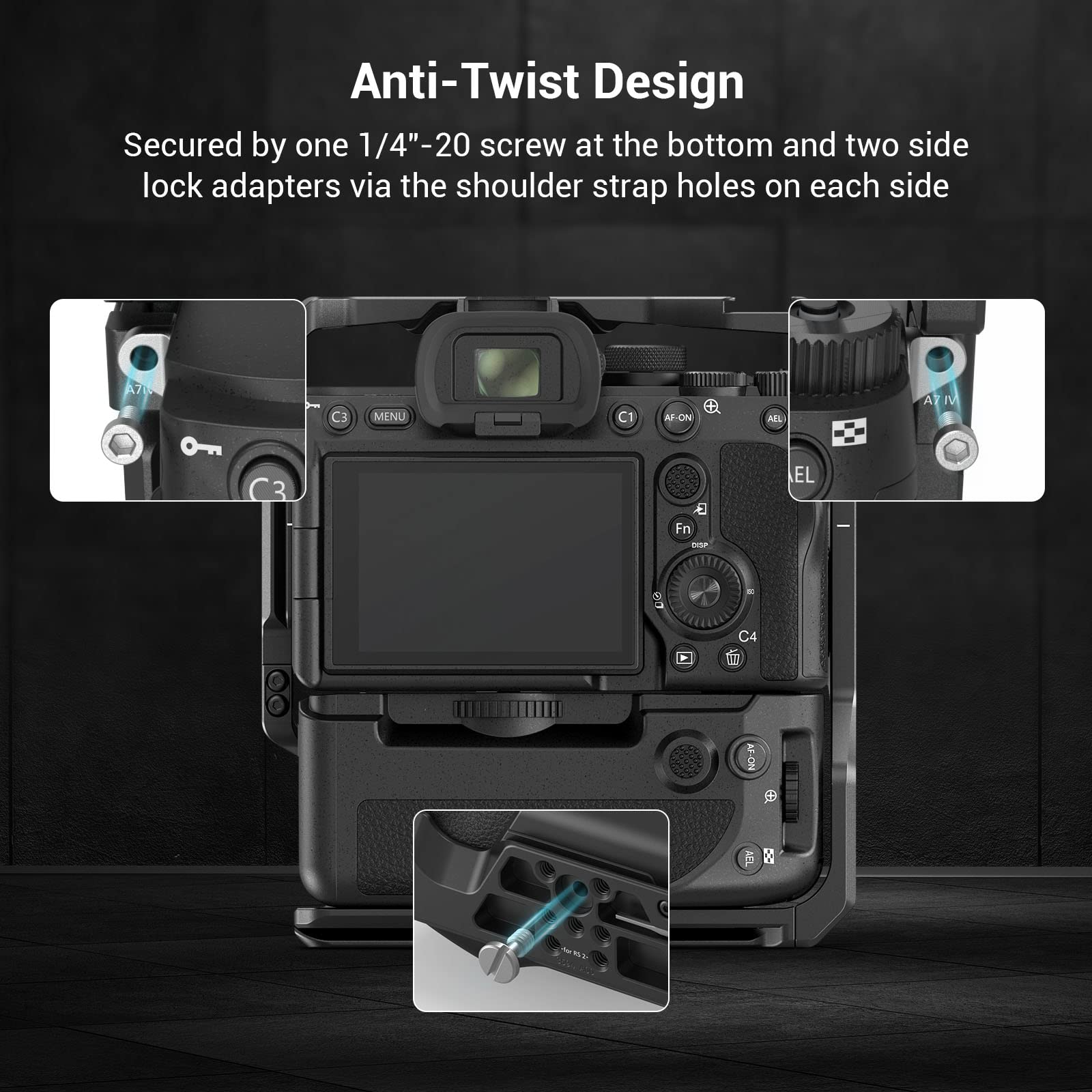SmallRig Cage for Sony Alpha 7R V/Alpha 7 IV/Alpha 7S III/Alpha 7R IV/Alpha 1 with VG-C4EM Battery Grip - 3594