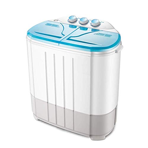 Double Bucket Washing Machine，Portable Compact Washing Machine Twin Tub Capacity, Lightweight Small Laundry Washer for Apartment