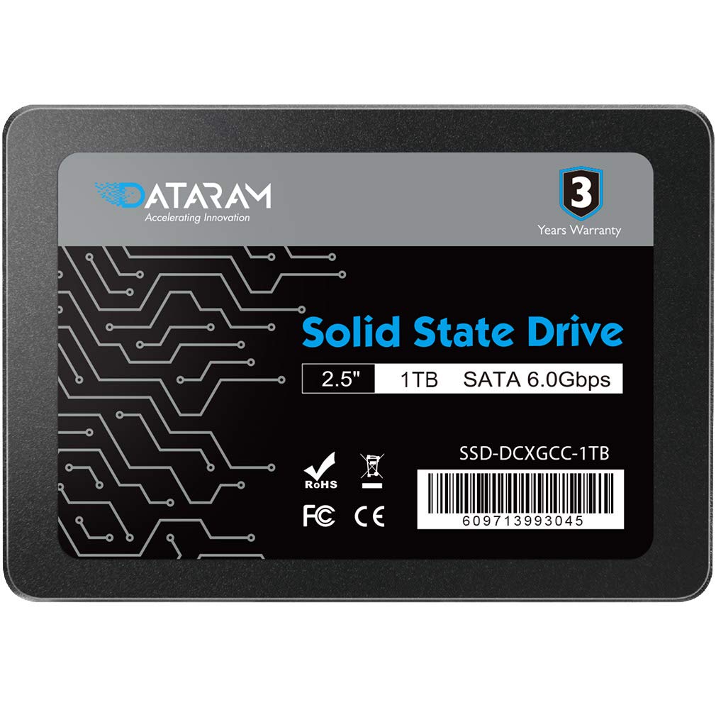 Dataram 2.5" SSD, 6.0 Gbps SATAIII Solid State Drive High Speed Read & Write (1TB)