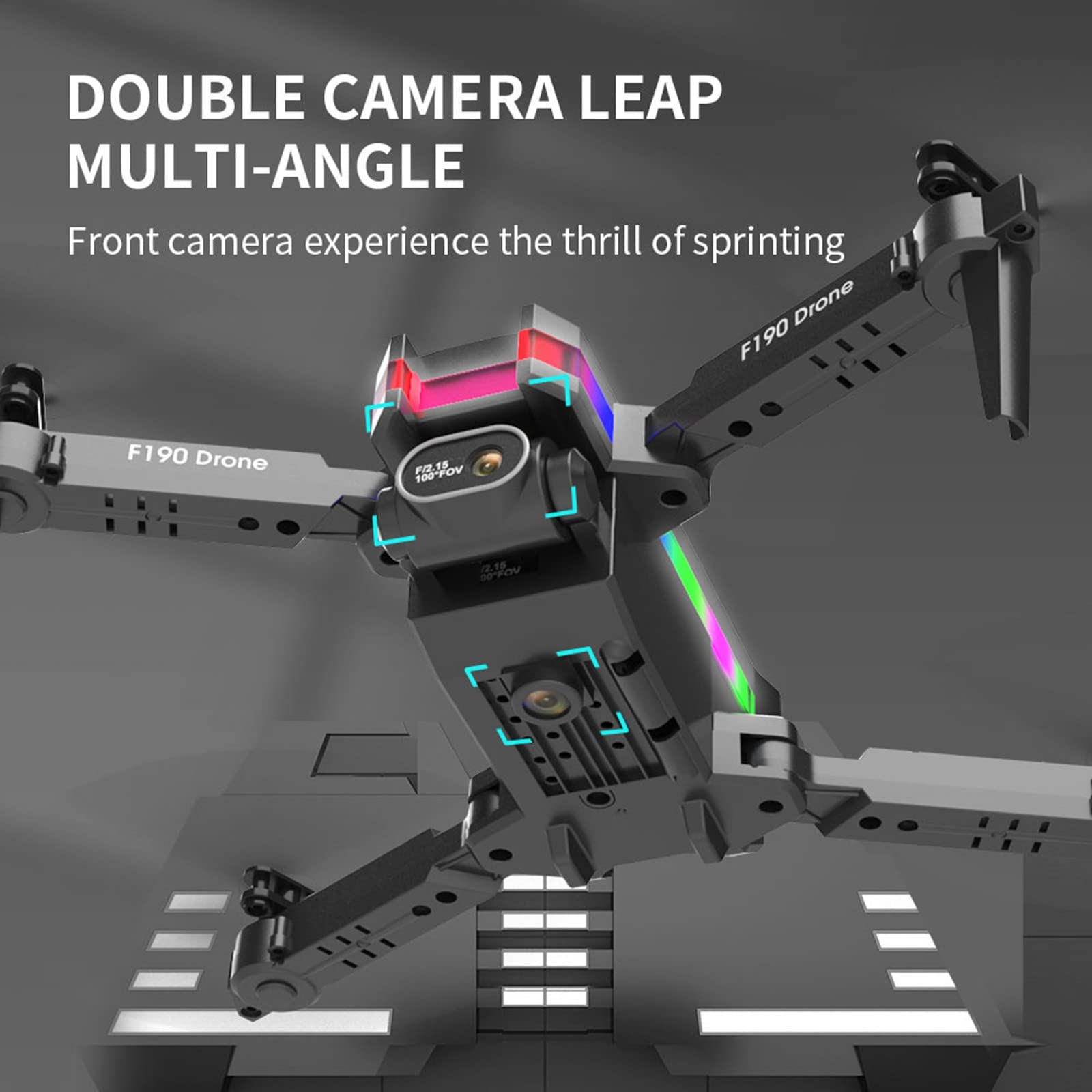 Dual 4K HD FPV Camera Foldable Remote Control Drone for Adults Beginners Kids - 2.4G WiFi Speed Adjustment Altitude Hold Headless Mode One Key Start Speed Mini RC Quadcopter Toys (Black)