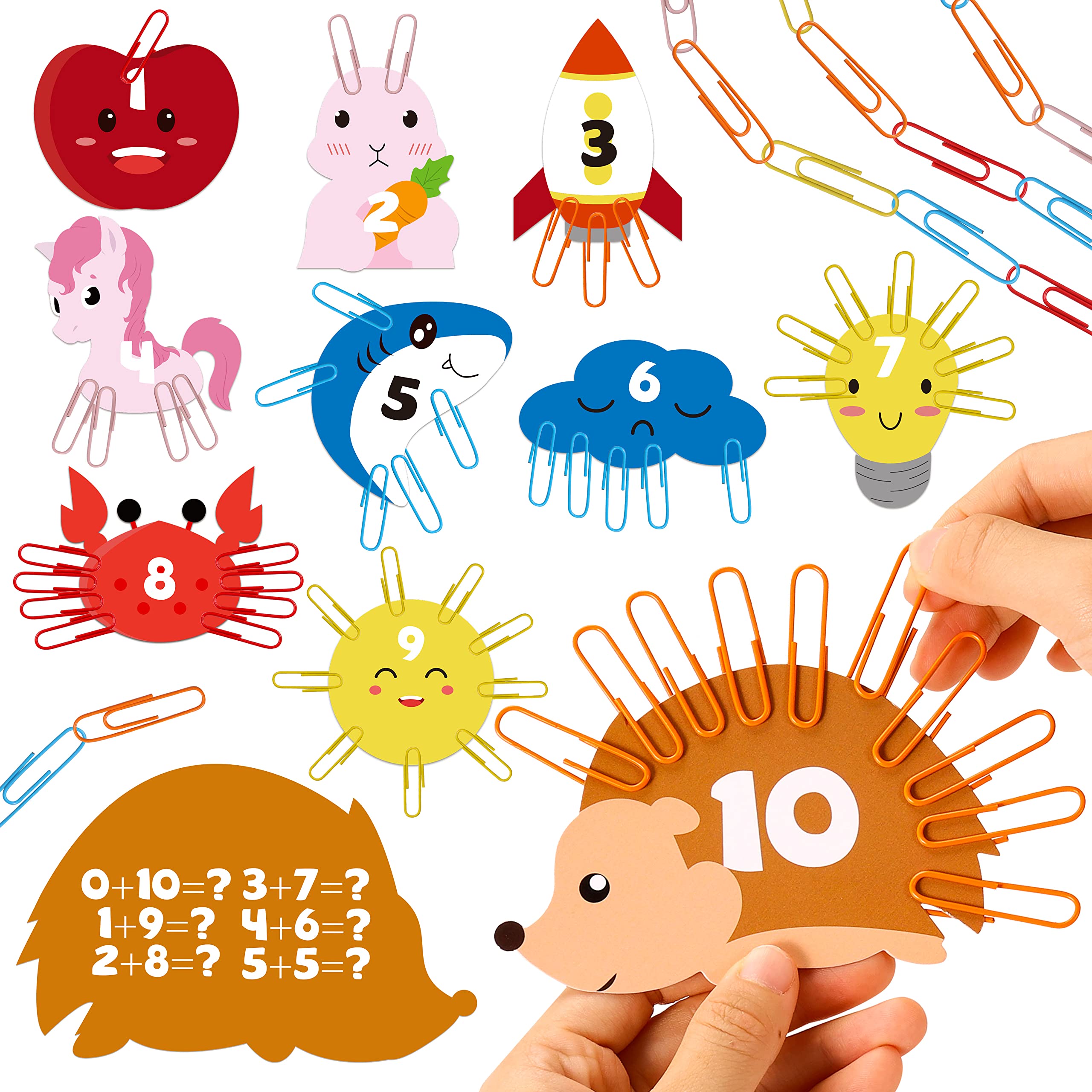 GiftAmaz 110 Pieces Links Math Manipulatives Game, Links Counters for Kids Early Math Skill, Educational Kindergarten Counting Cardboard Toy, Fine Motor Skills, Preschool Learning for Boys Girls 3-6