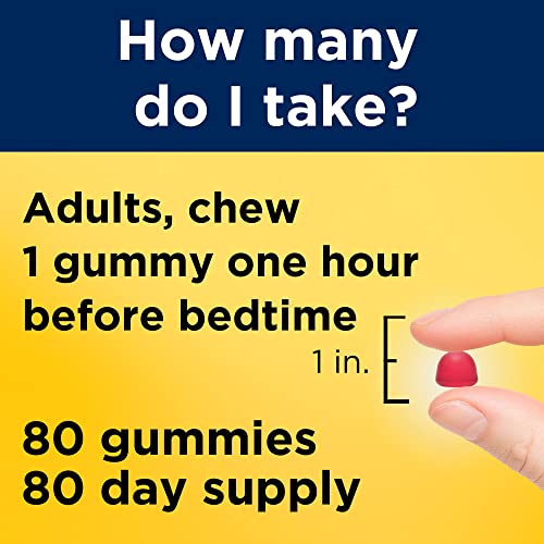 Nature Made Melatonin 2.5 mg Gummies, 100% Drug Free Sleep Aid for Adults, 80 Gummies, 80 Day Supply