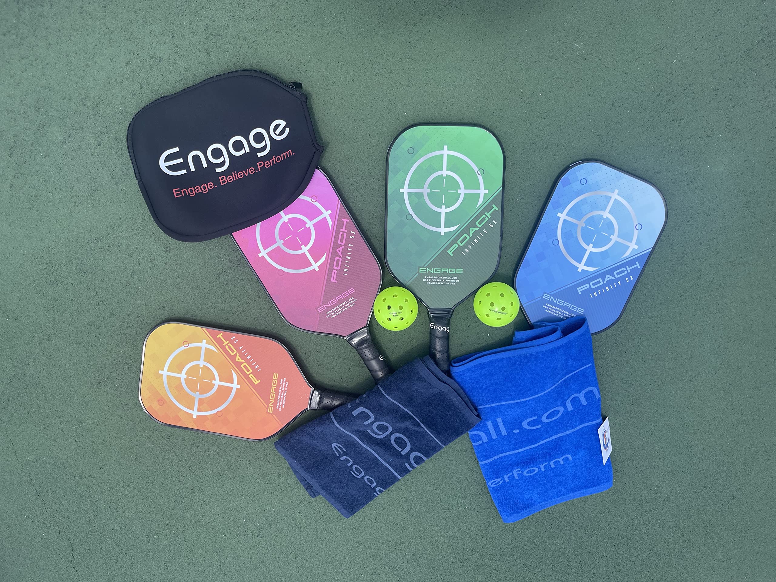 Engage Pickleball Poach Infinity EX Pickleball Paddle - Pickleball Paddles with Black Polymer Core - USAPA Approved Pickleball Paddles - Pickleball Rackets for Adults