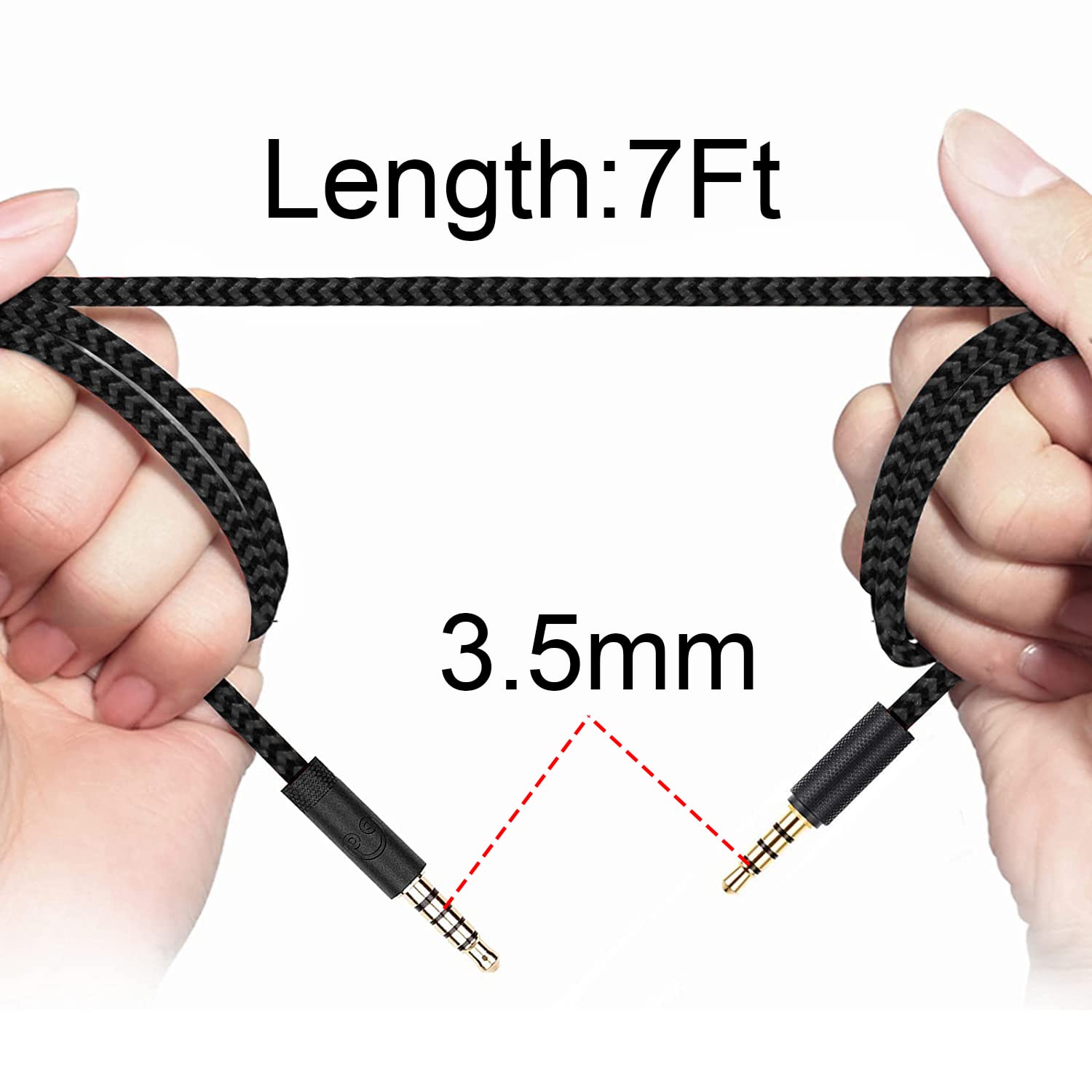G433 Replacement Audio Cable Cord for Logitech G433 G233 G Pro G Pro X Gaming Headsets, Volume Control and Inline Mute with Tie Clip Works on PS4/PS5/Xbox One/PC (7Ft, No Inline Mic, Black)