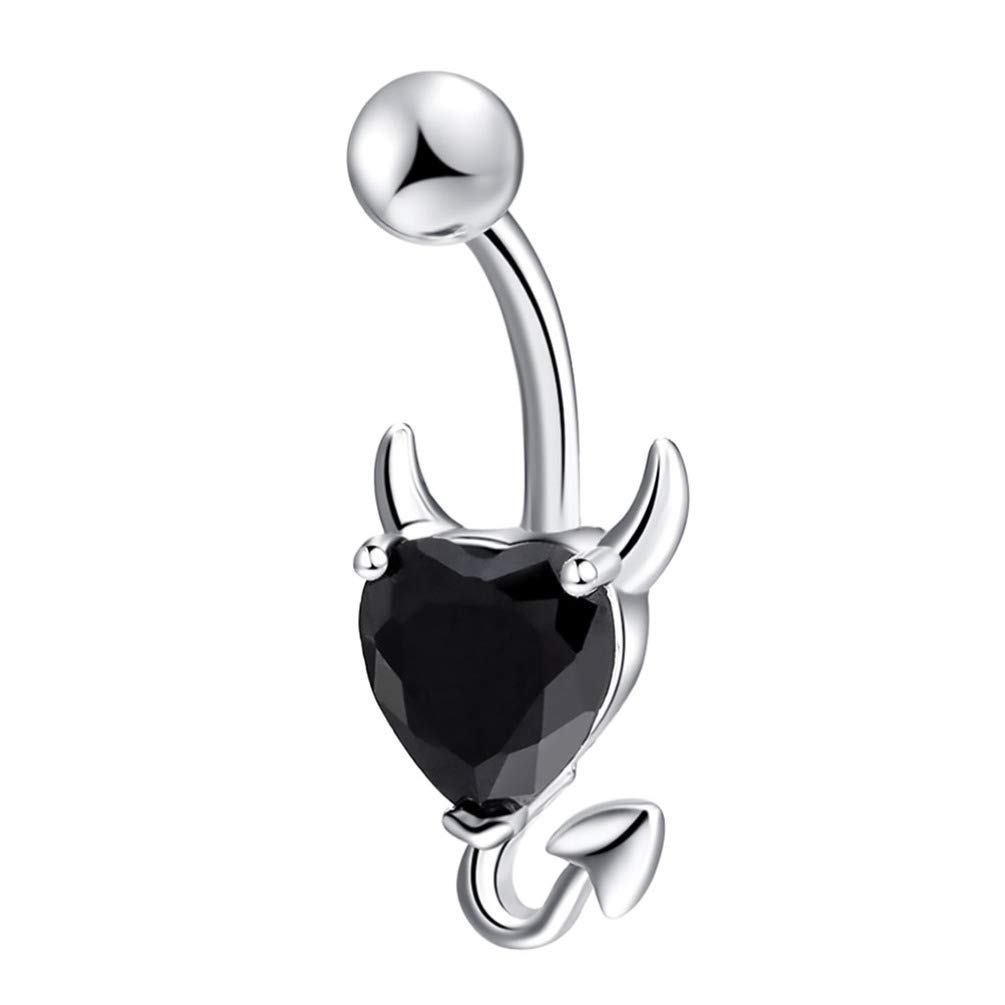 Devil Heart Belly Button Rings Navel Rings Steel Bar Stud Belly Navel Piercing Jewelry