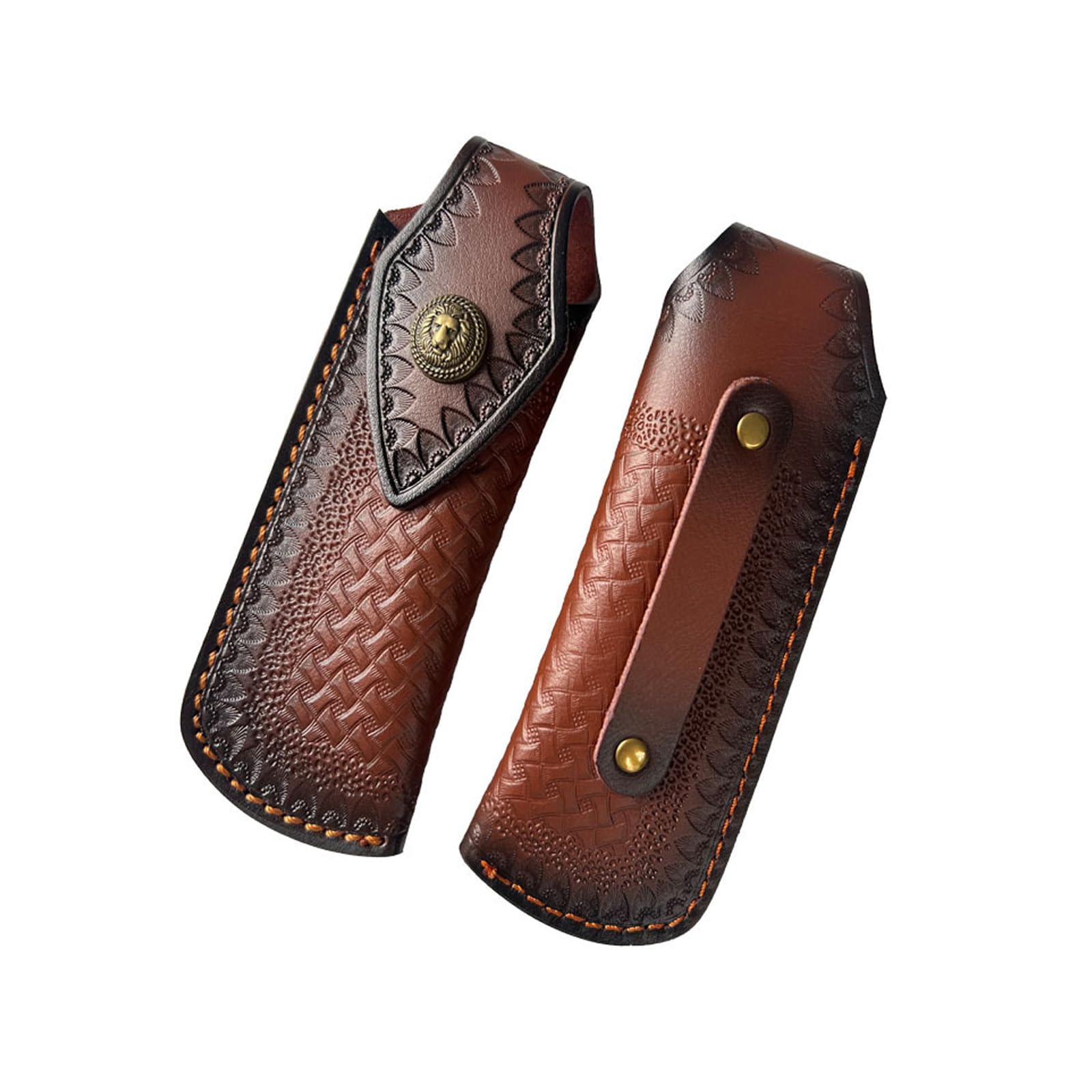 Folding Knife Sheath,2.3/6.3"Leather Pocket Knife Sheaths for Belt, Loop Portable Folding Knife Sheath for Camping Hunting Jungle Exploration