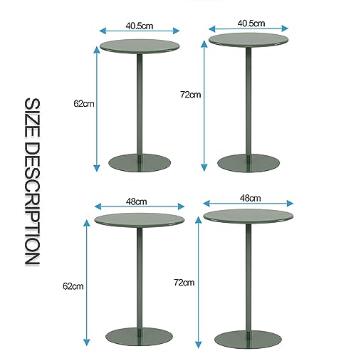 Modern Round Green Table with Metal Iron Table Top and Sturdy Base Pedestal Table, Kitchen Table for 2-4 Person for Small Space Home Leisure Table (Size : 40.5 x 62cm)