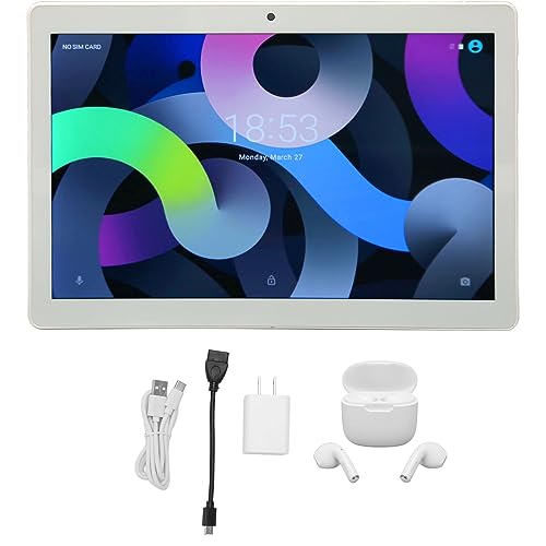 DAUERHAFT 10.1 Inch Tablet, 8800mAh 100β240V 4G LTE Tablet MT6755 Deca Core with Earphones for Gaming (US Plug)