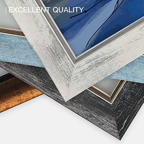 XUANLUO 5x7 Picture Frames Set of 4 Rustic Retro Photo Frame with Tempered Glass Wall Mount and Tabletop Display Family Friends Wedding Gift