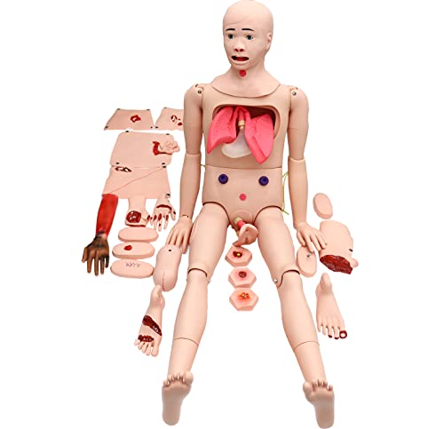 PreAsion Manikin Training 24 Wound ModulesTrauma Manikin Care Multi Functional Anatomical Human Model Advanced Training Manikin Model Demonstration Manikin for Men and Women Life-Size Nursing Model