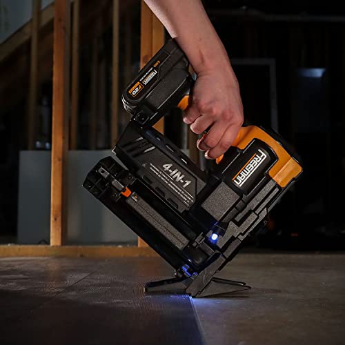 Freeman PE4118GF 20 Volt Cordless 4-in-1 18-Gauge 2" Flooring Nailer/Stapler Kit with Lithium-Ion Batteries, Charger, Case, and Fasteners (1000 Count)