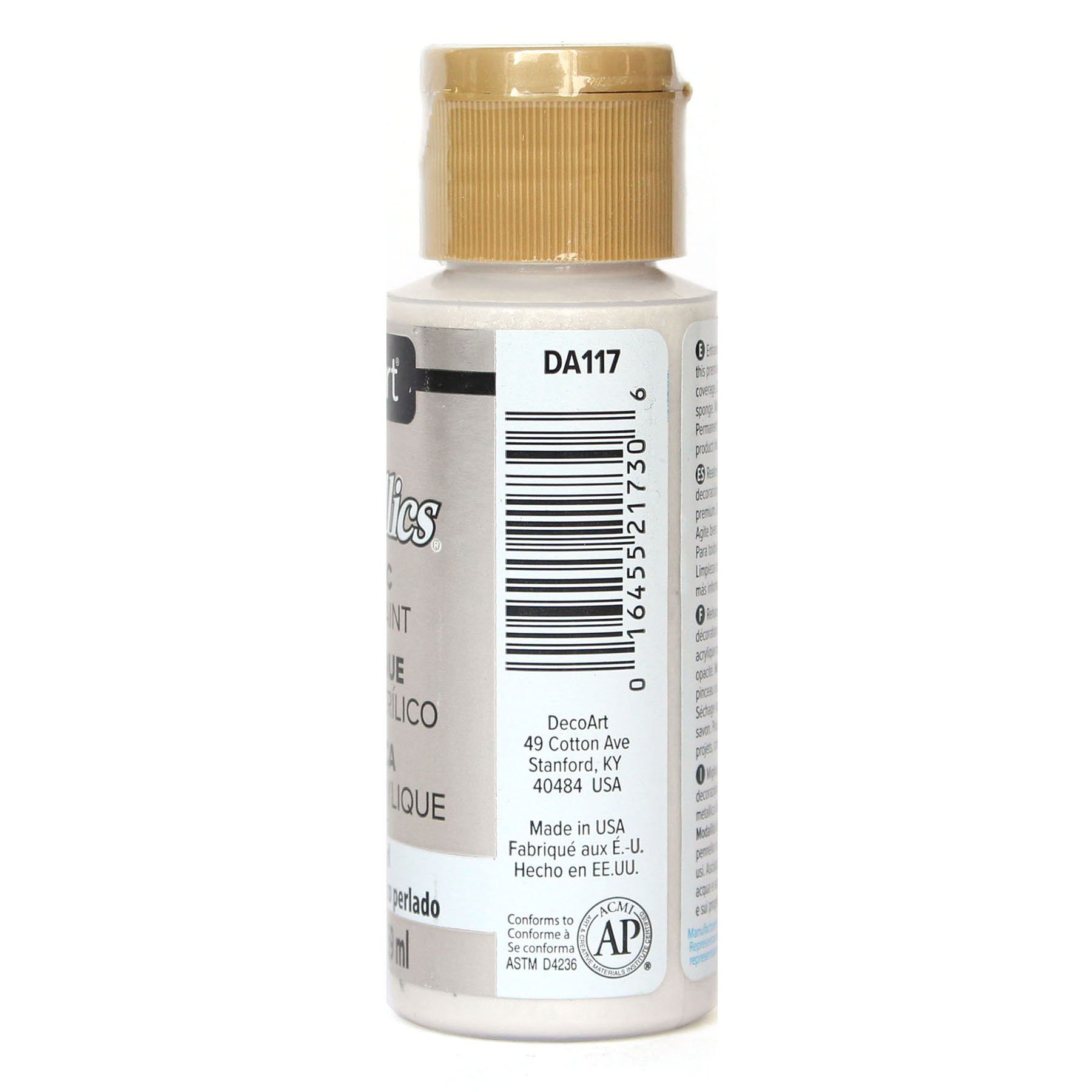DecoArt Dazzling Metallics 2-Ounce White Pearl Acrylic Paint (DM-DA117)