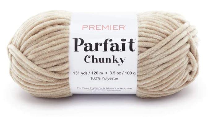 Premier Yarns Parfait Chunky - 3.5 Oz - #6 Super Bulky Weight - 3 Pack Bundle with Bella's Crafts Stitch Markers (Toffee)