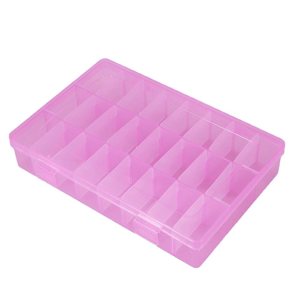 Tackle Box, Organizer Box, Jewelry Box Organizer Storage, 24 Grids Adjustable Box Plastic Detachable Beads Earrings Storage Case Jewelry Divider Container Jewelry Organizer Case()