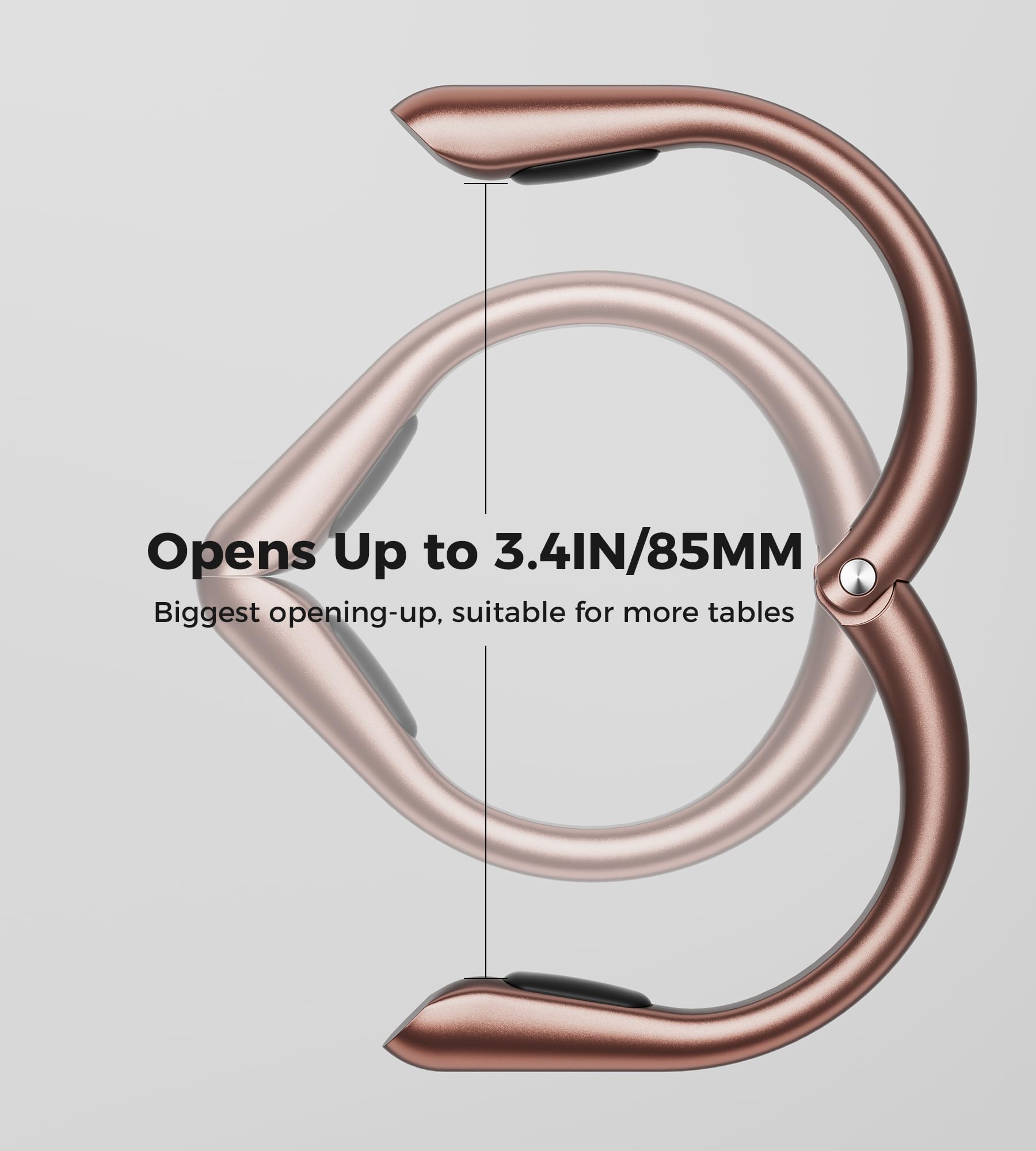 enGMOLPHY [2023 Upgraded Handbag Hook Hanger, Holds Up to 33LB, Purse Hook for Desk, Under Table Bar Handbag Hanger, Stylish Purse Holder Storage Hook-Rose Gold