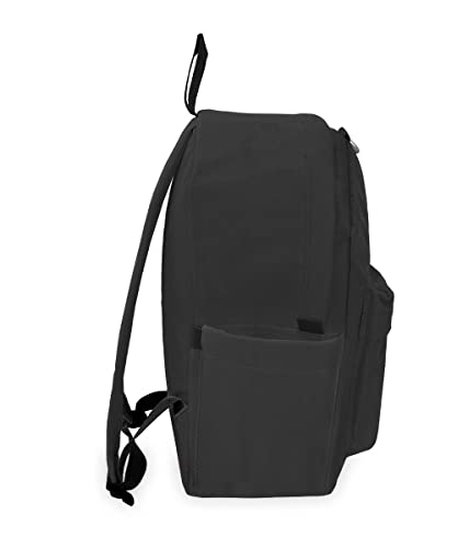 Everest Classic Laptop Backpack W/Side Pocket, Black, One Size
