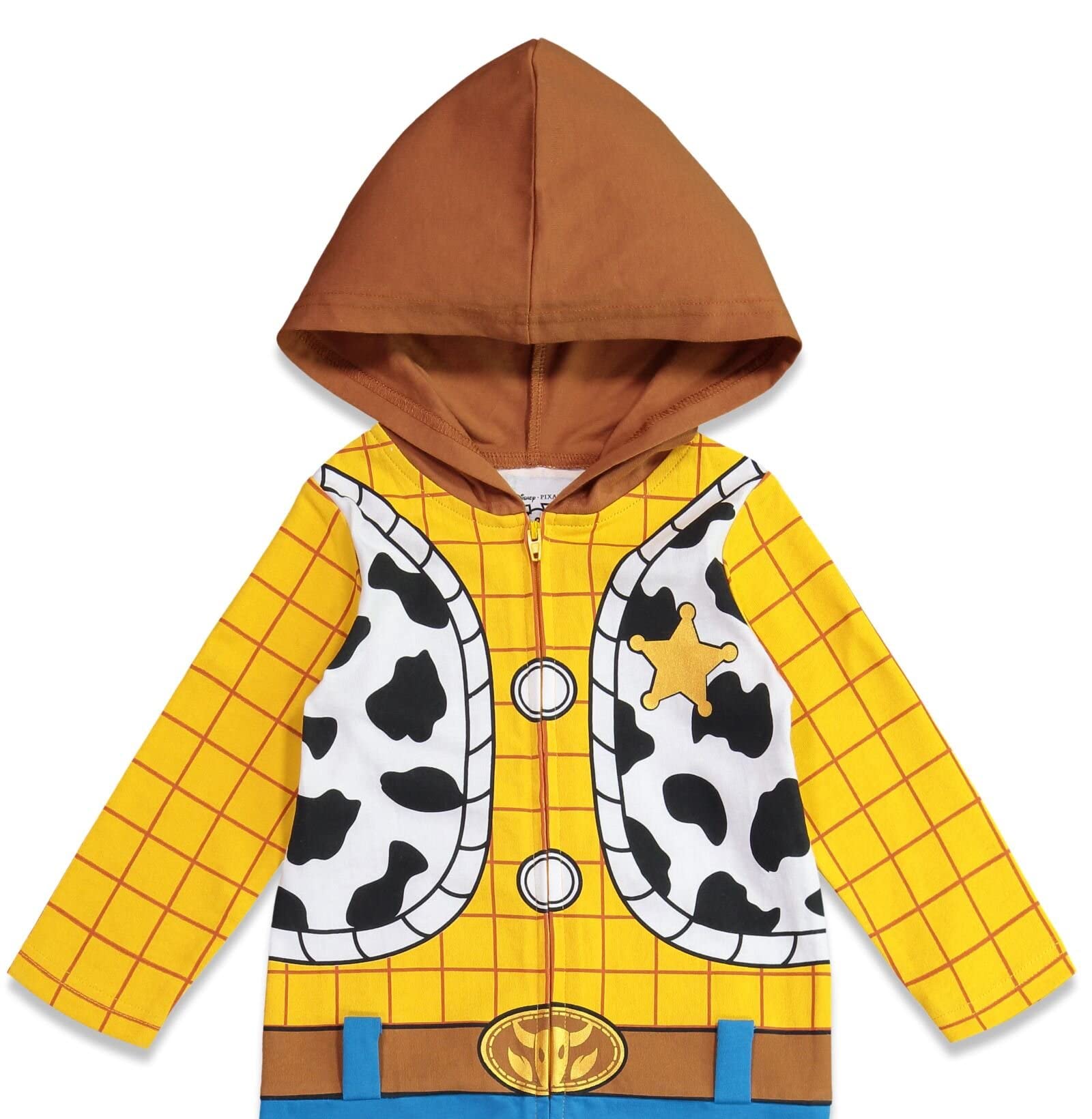Pixar Toy Story Woody Toddler Boys Zip Up Coverall Blue/Yellow 2T