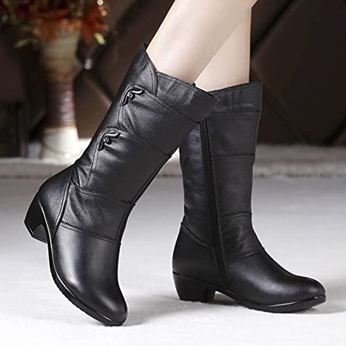 FASDNENDYS Side Lowheel Zipper British Shoes Toe Round Style Retro Short Women's Boots Short Boots Women Flat Black