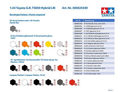 Tamiya 24349 1/24 Toyota Gazoo Racing TS050 Plastic Model Kit