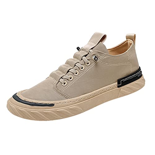 FASDNENDYS Men Low Top Breathable Casual Sport Shoes Popular Mens Shoes Khaki
