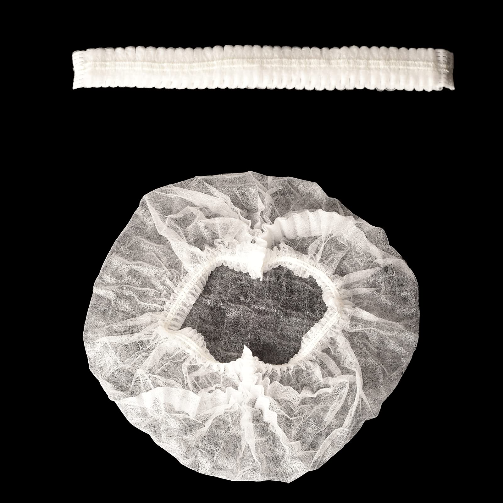 Disposable Bouffant Caps 100 Pcs,21inches Hair Net, Elastic Dust Cap for Food Service, Kitchen Head Cover (White)