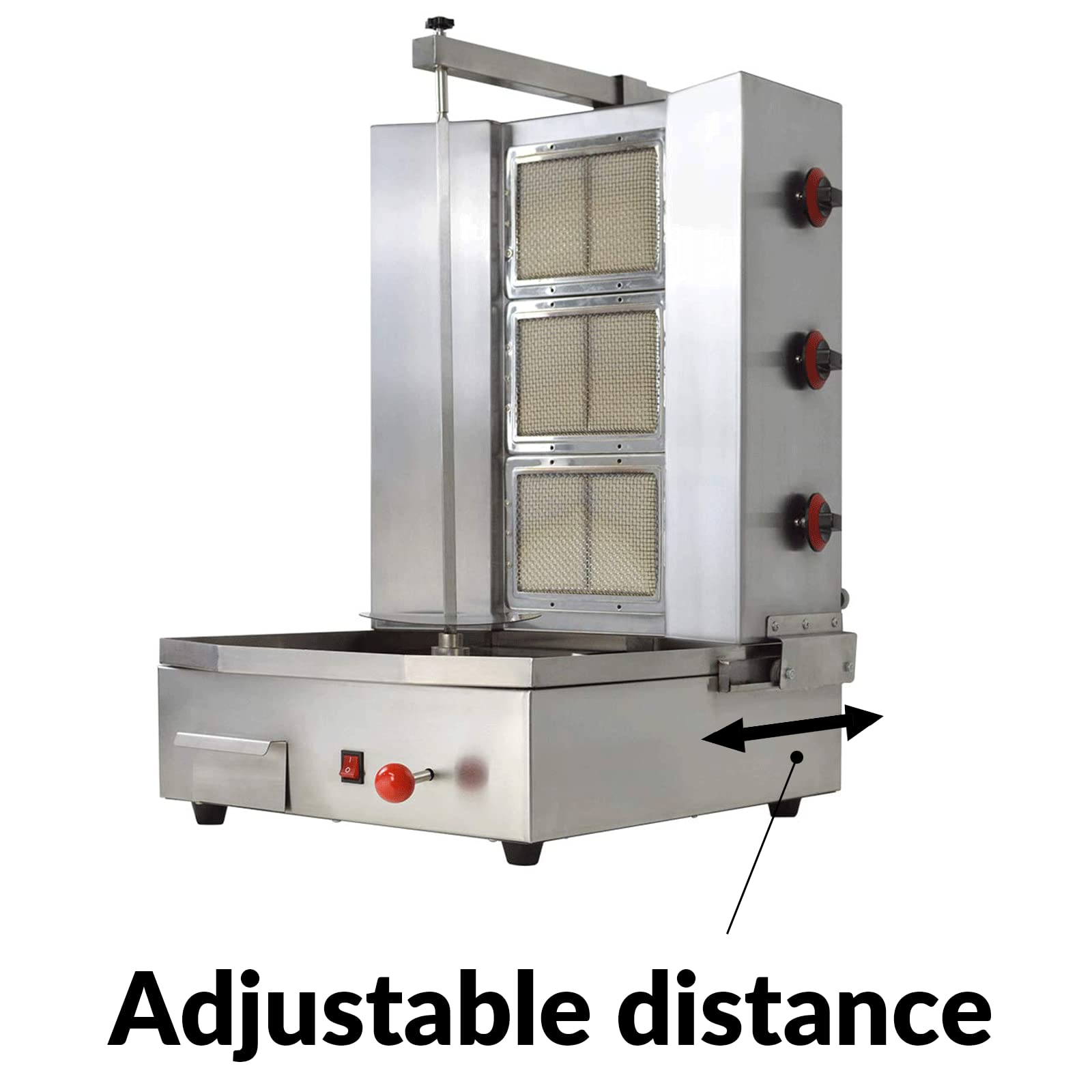 Li Zhen 3 Burners Shawarma Machine Commercial Chicken Shawarma Machine Gyro Grill Rotating Kebab Machine for Commercial Kitchen Use, Silver,41.9 lbs.
