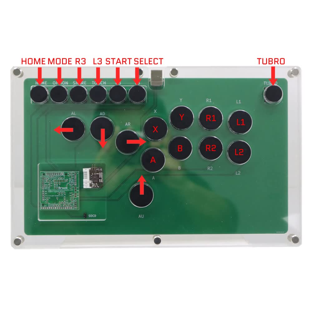 FightBox B1-PS5 Ultra-Thin All Buttons Leverless-Style Arcade Game Controller For PS5/PS4/PS3/PC Hot-Swap Cherry MX